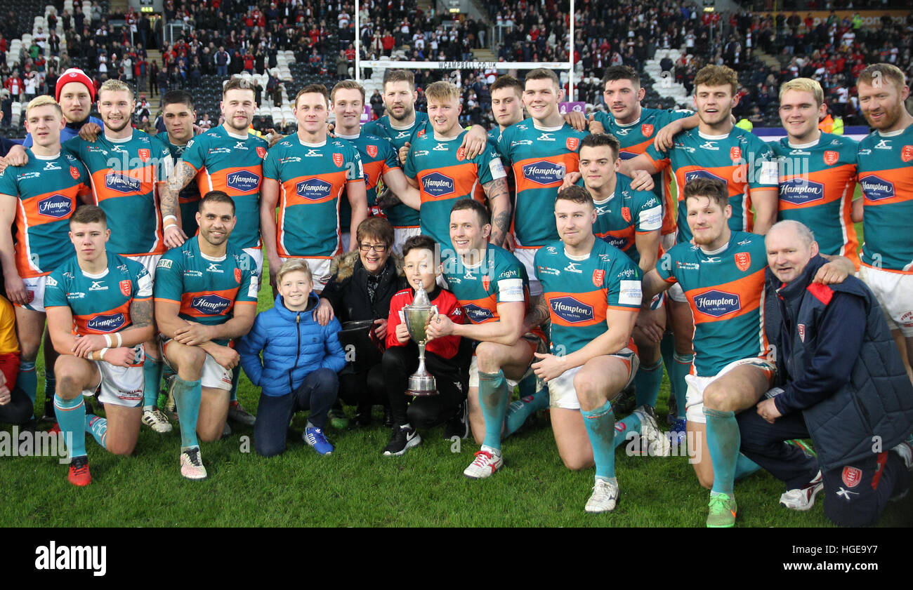 KCOM Stadium, Hull, UK. 8th Jan, 2017. Hull FC v Hull KR Clive Sullivan ...