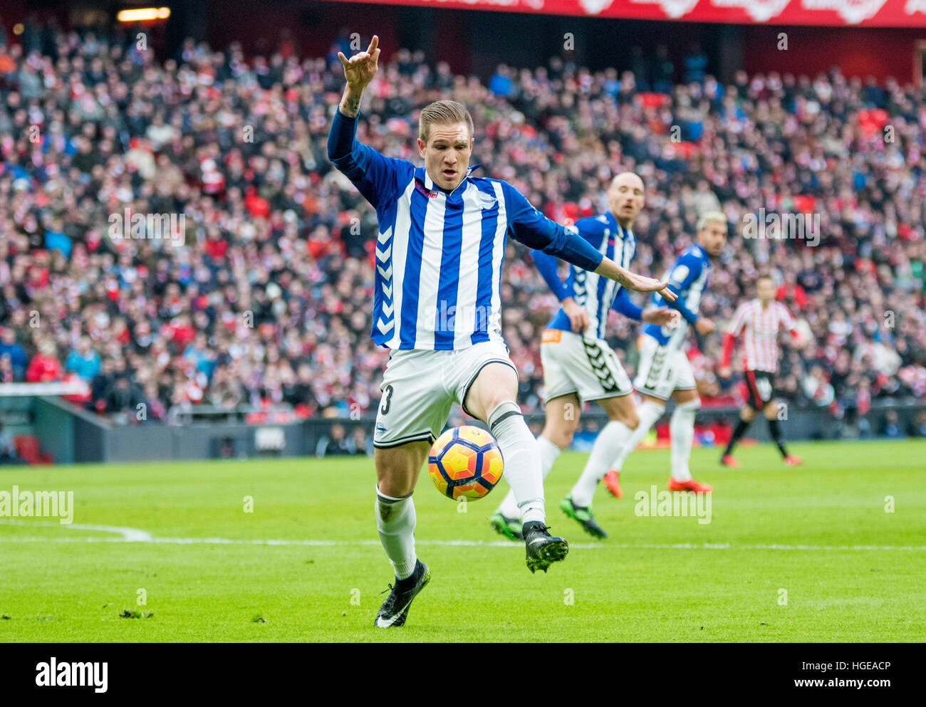 Bilbao, Spain. 8th January, 2017. Alexis Ruano (Defender, Alaves) in ...