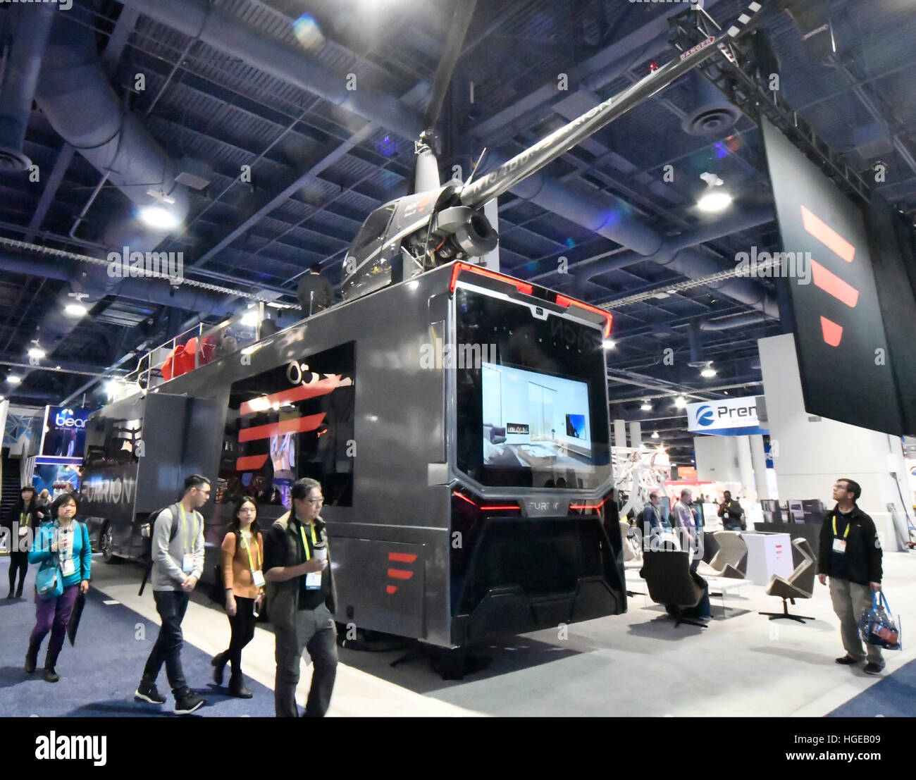 Furrion shows their 2.2 million motorhome that comes with a helicopter during day 2 at the 2017 ...
