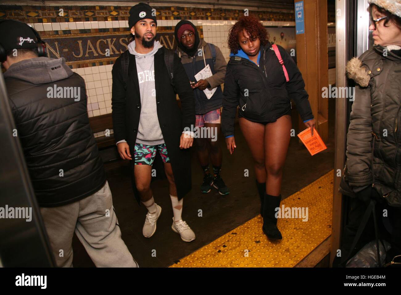16th. Annual No Pants Subway Ride, New York USA Stock Photo - Alamy