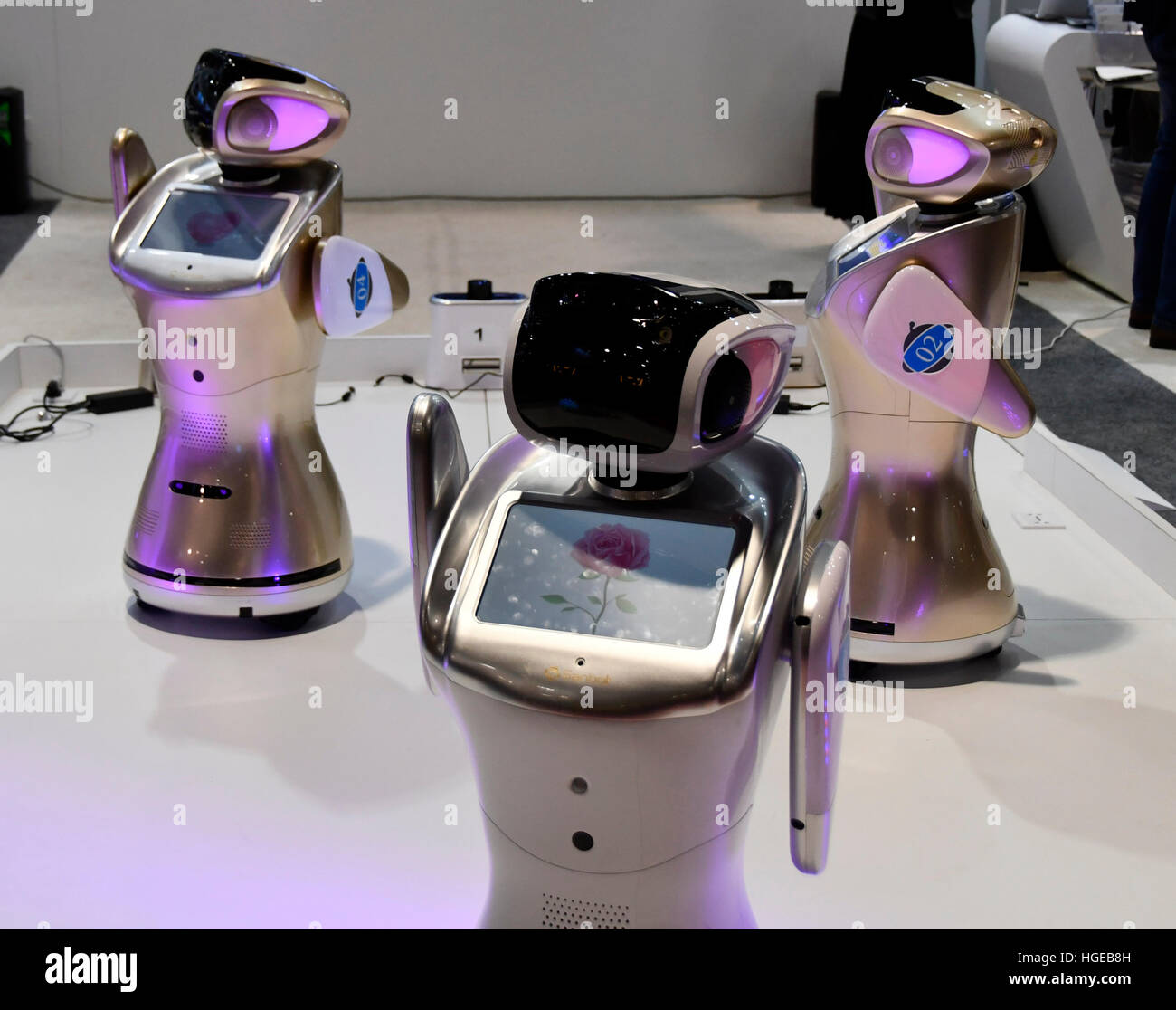 Qihan shows their robots during day 2 at the 2017 CES show. 7th Jan ...