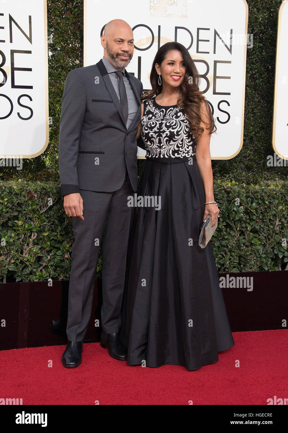Beverly Hills, California, USA. 8th Jan, 2017. John Ridley and Gayle ...