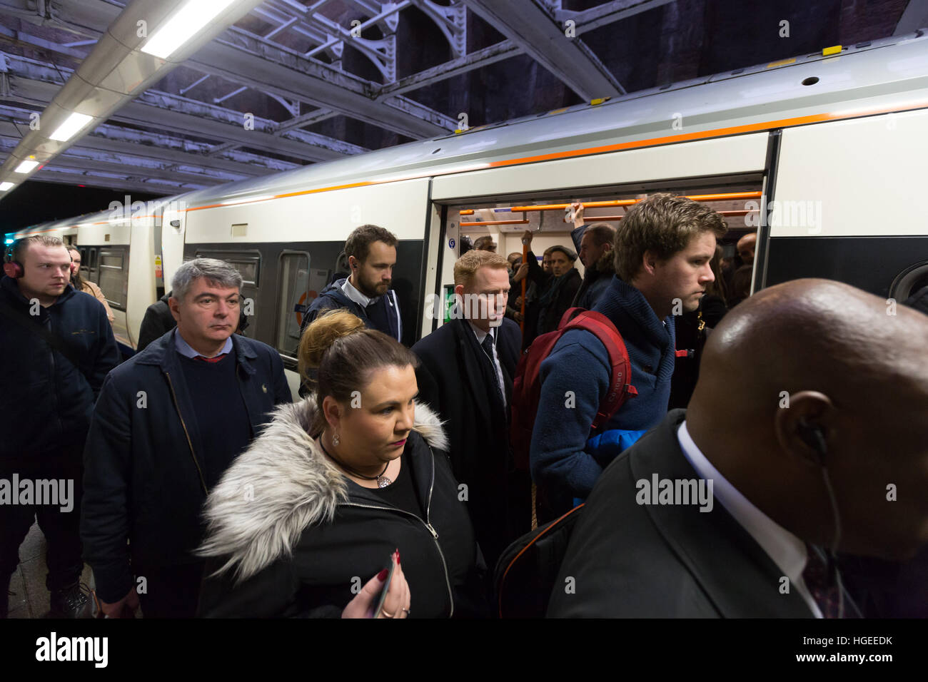 Crowded overground train hi-res stock photography and images - Alamy