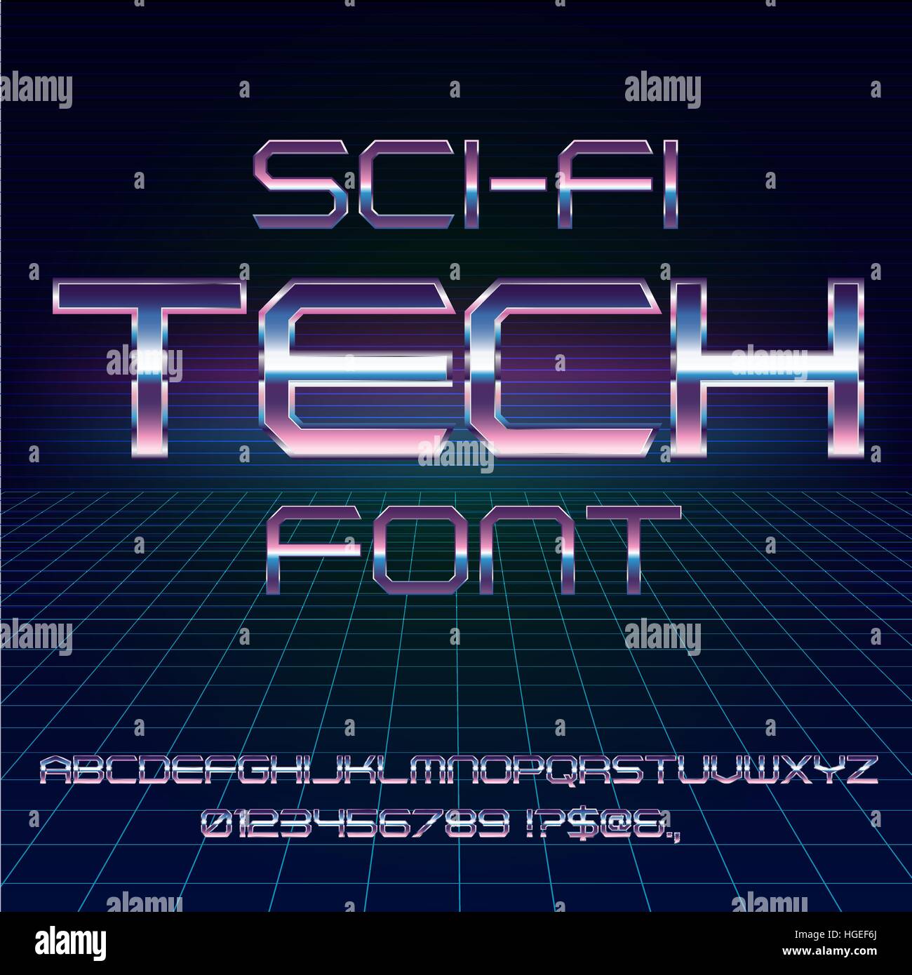 Sci-Fi retro font Stock Vector Image & Art - Alamy