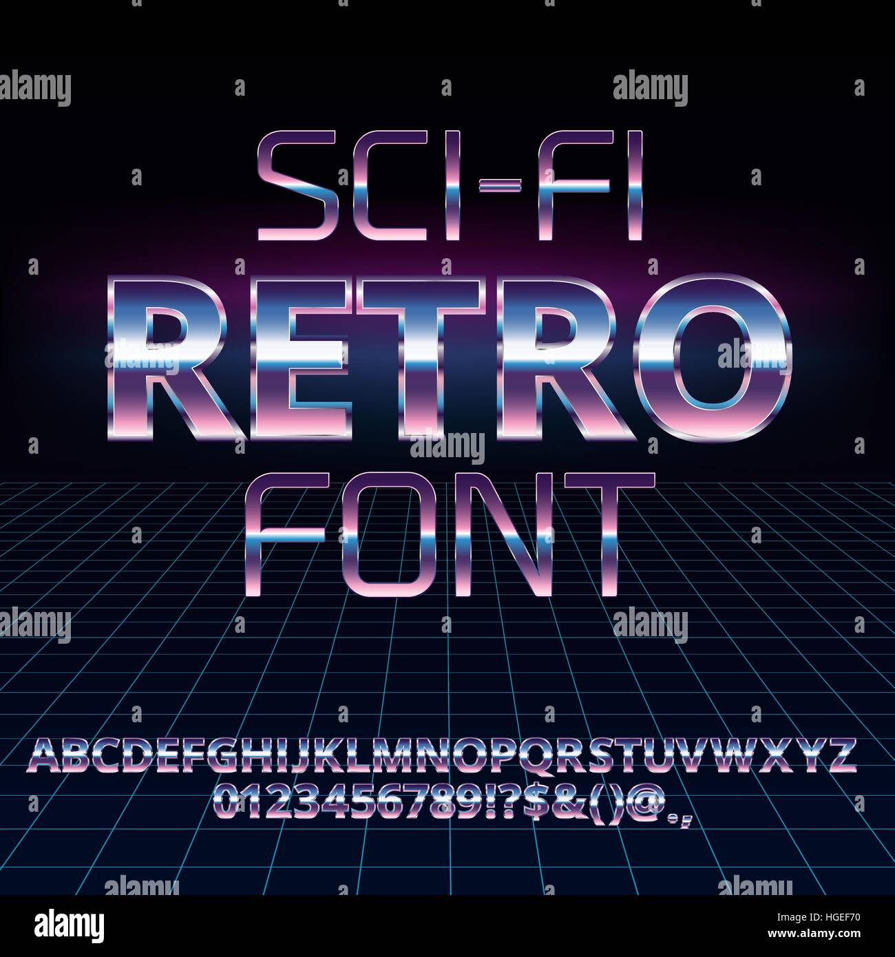 Sci-Fi retro font Stock Vector Image & Art - Alamy