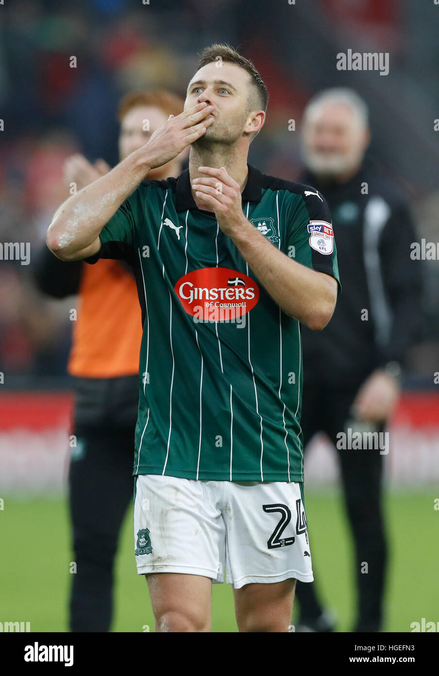 Plymouth Argyle's David Fox after the final whistle during the Emirates ...