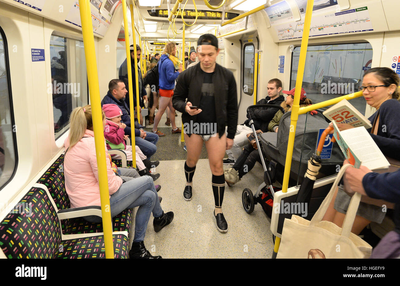 London underground no pants hi-res stock photography and images - Alamy