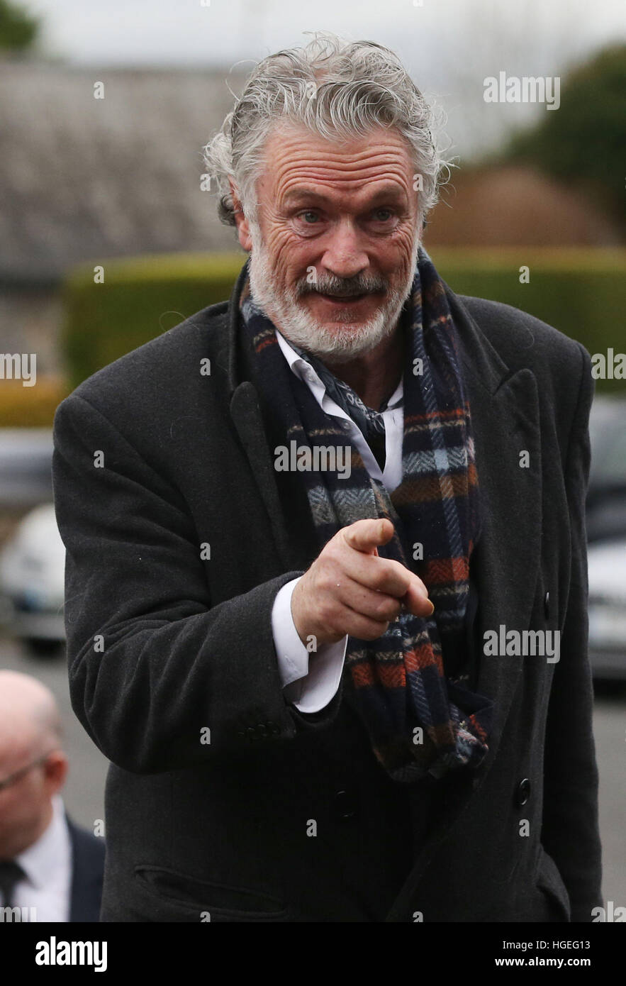 Actor Patrick Bergin arrives at the funeral of Therese MacGowan, 87 ...