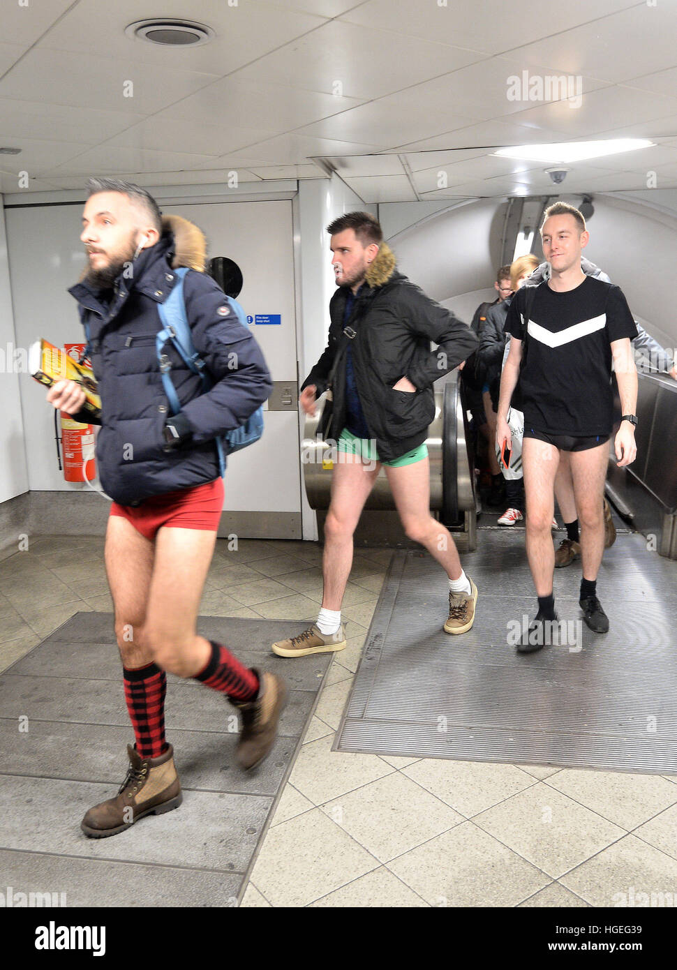 Passengers take part in the No Pants Tube Ride on the London ...