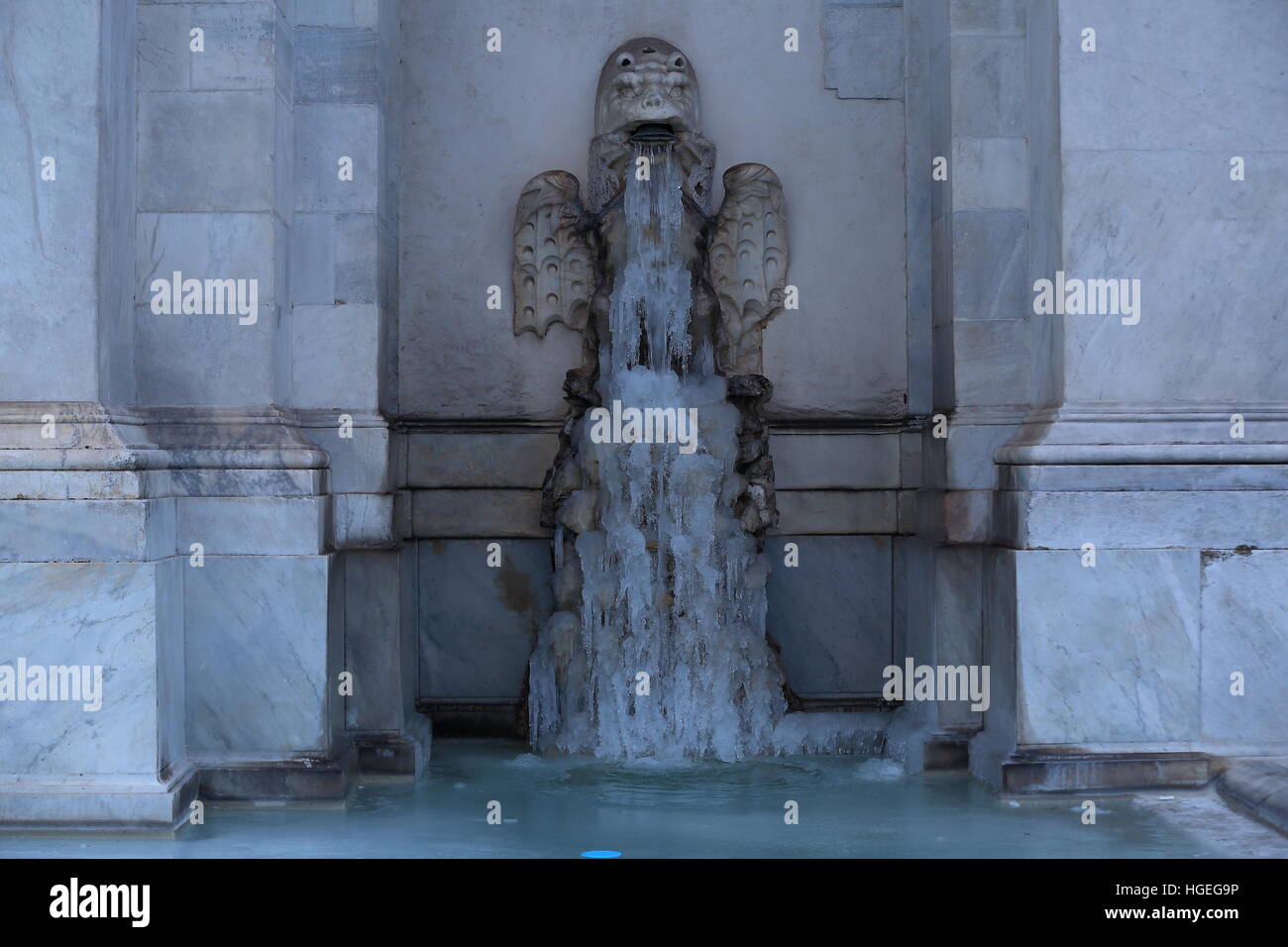 Roma, Italy. 08th Jan, 2017. The great cold gives a rare sight as the ...