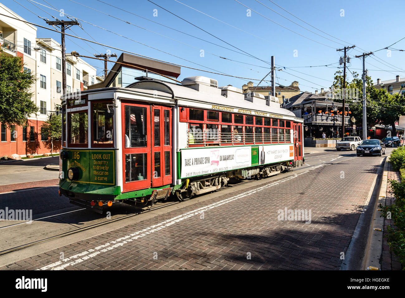 Green Dragon M-Lines vintage trolley, McKinney Avenue, Dallas, Texas ...