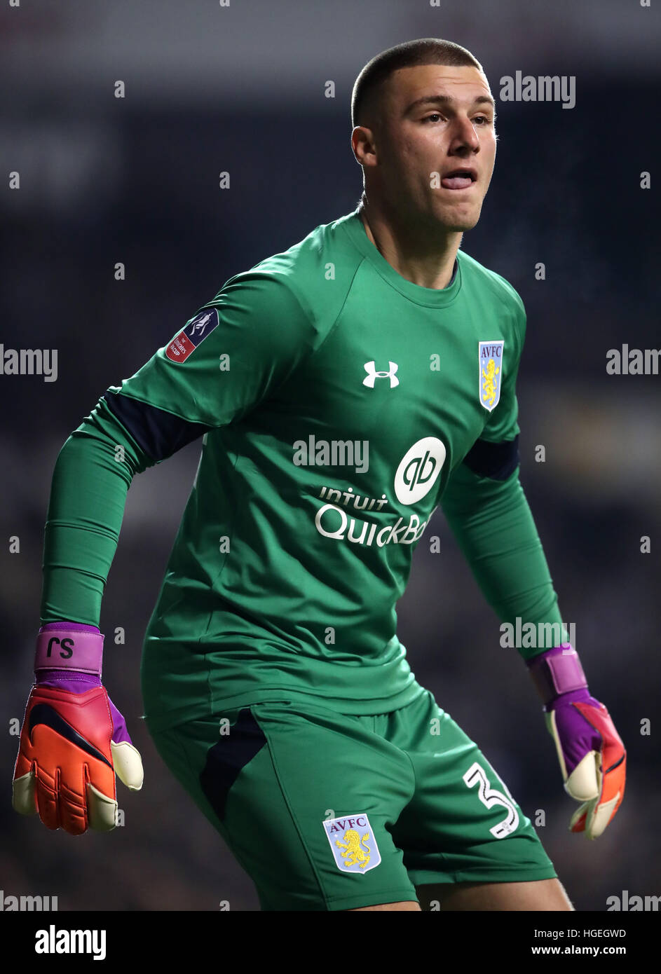 Aston Villa goalkeeper Sam Johnstone during the Emirates FA Cup, Third ...