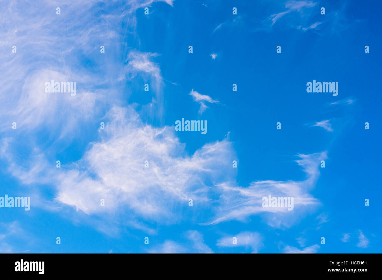 Cirrus and alto-stratus clouds in a blue sky Stock Photo - Alamy