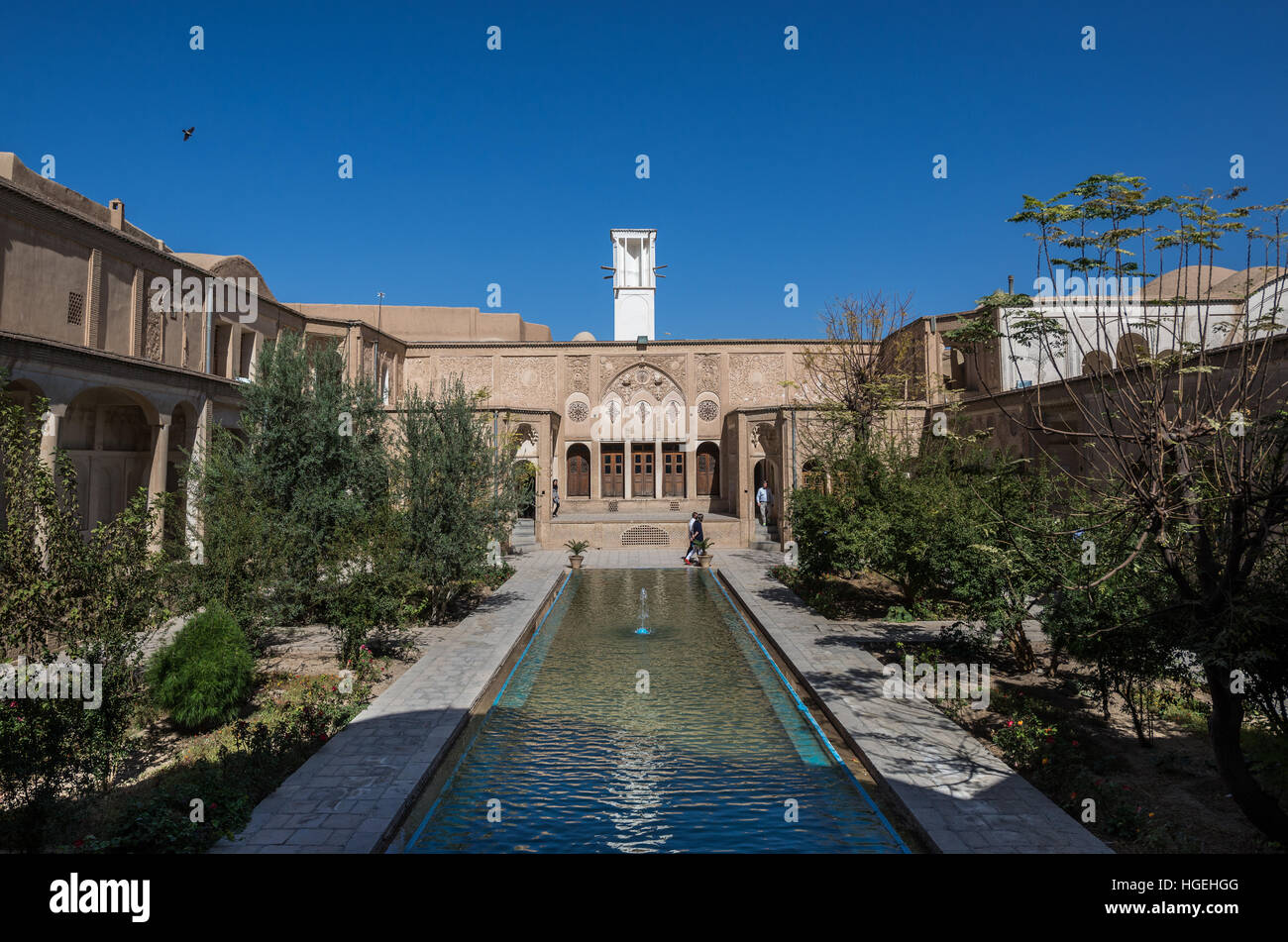 Pool on the main courtyard of 19th century Borujerdi House designed by ...