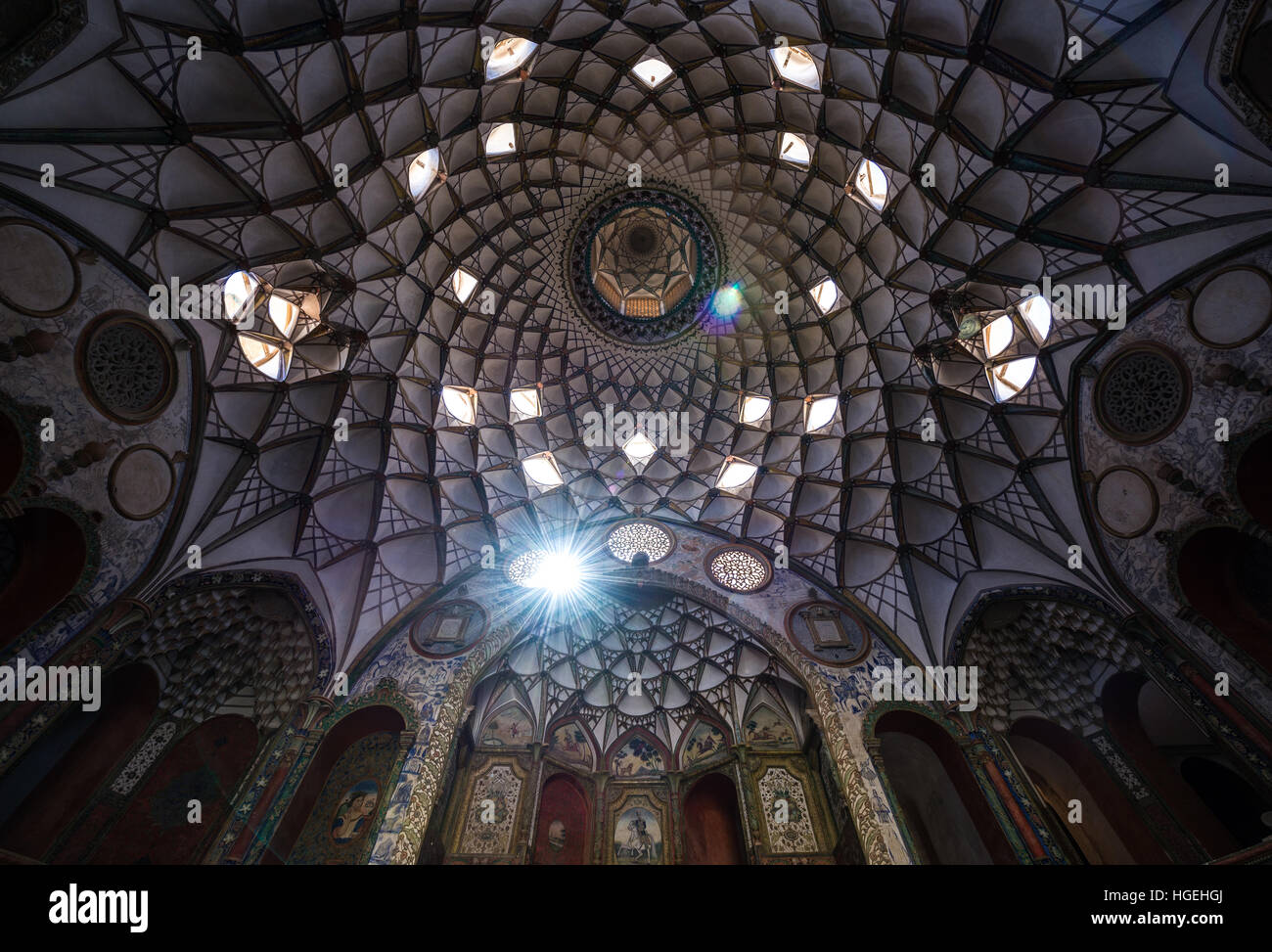 Ceiling of 19th century Borujerdi House designed by Ustad Ali Maryam in ...