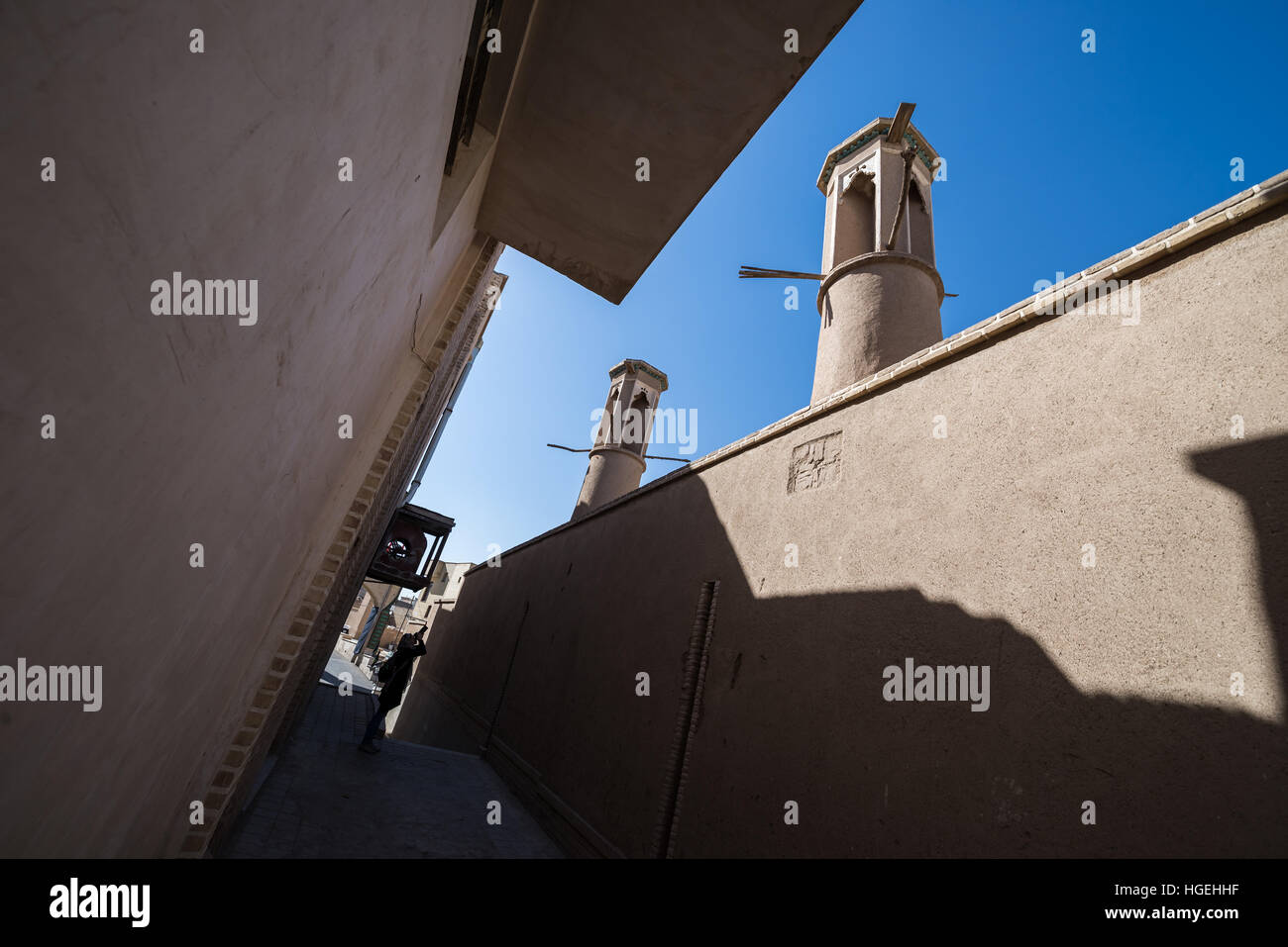 Characteristic wind catcher towers in Kashan city, capital of Kashan ...
