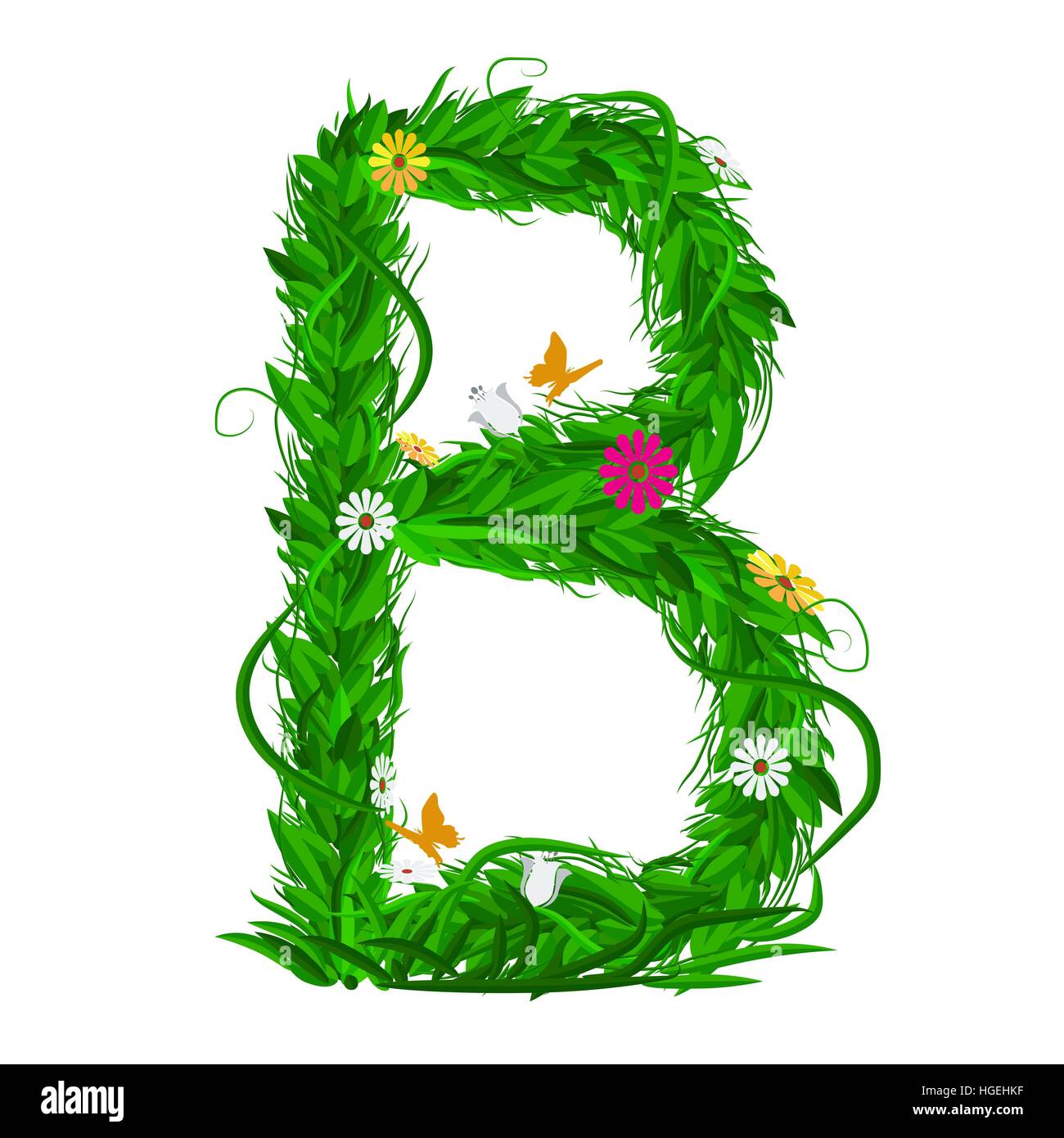 The Letter B In Green
