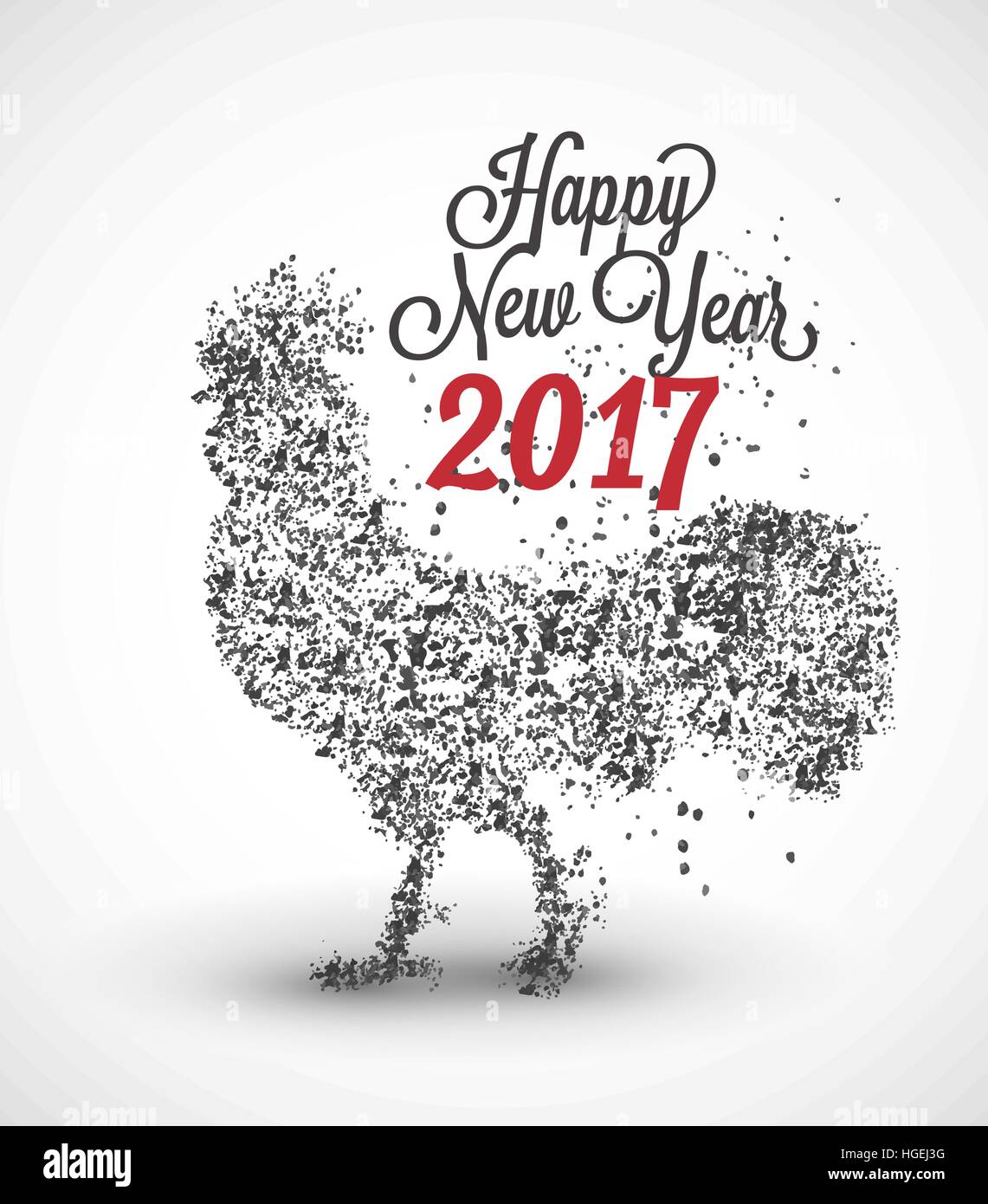 Fire rooster 2017. The symbol of the Chinese New Year . particle ...
