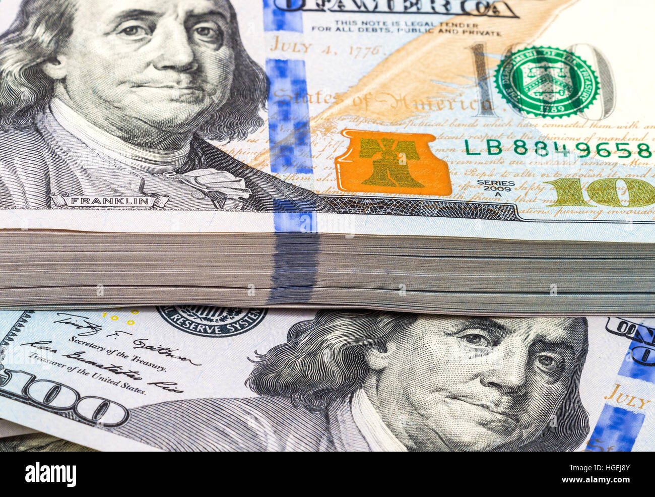 Stack of ten thousand american dollars close up. Fragment Stock Photo ...