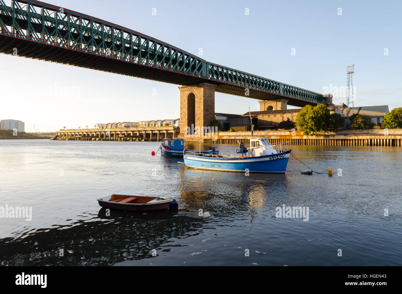 Queen Alexandra Bridge (1909), spanning the River Wear in Sunderland ...