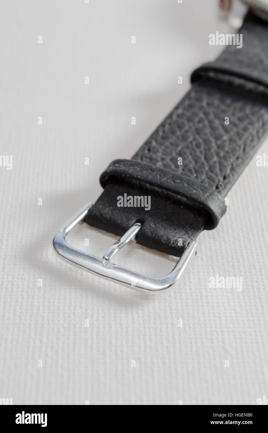 A Studio Photograph of a Black Leather Watch Strap Stock Photo - Alamy