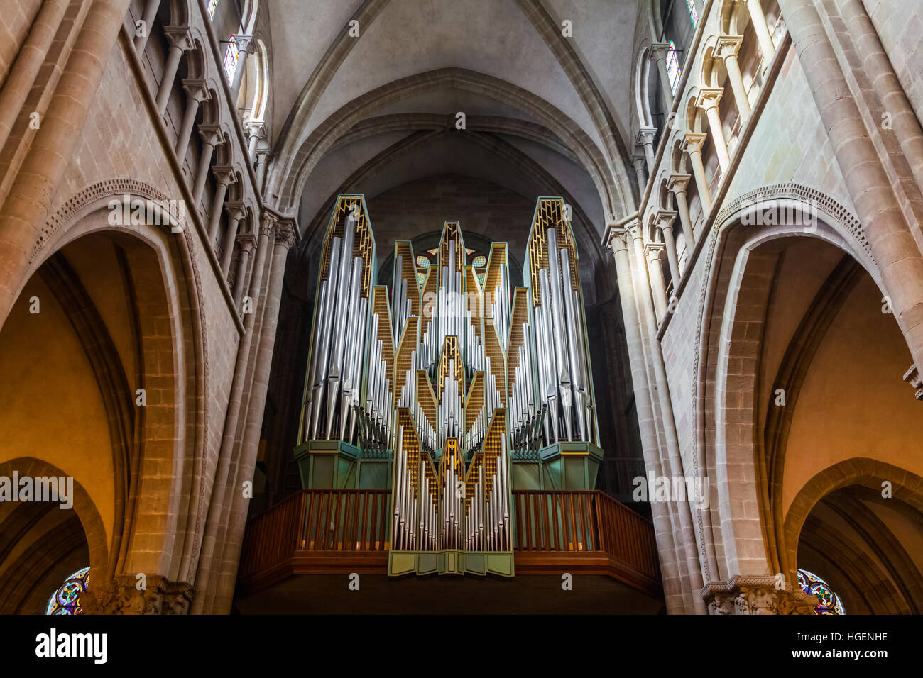 Decorative pipes of the Geneva Cathedral organ Stock Photo - Alamy
