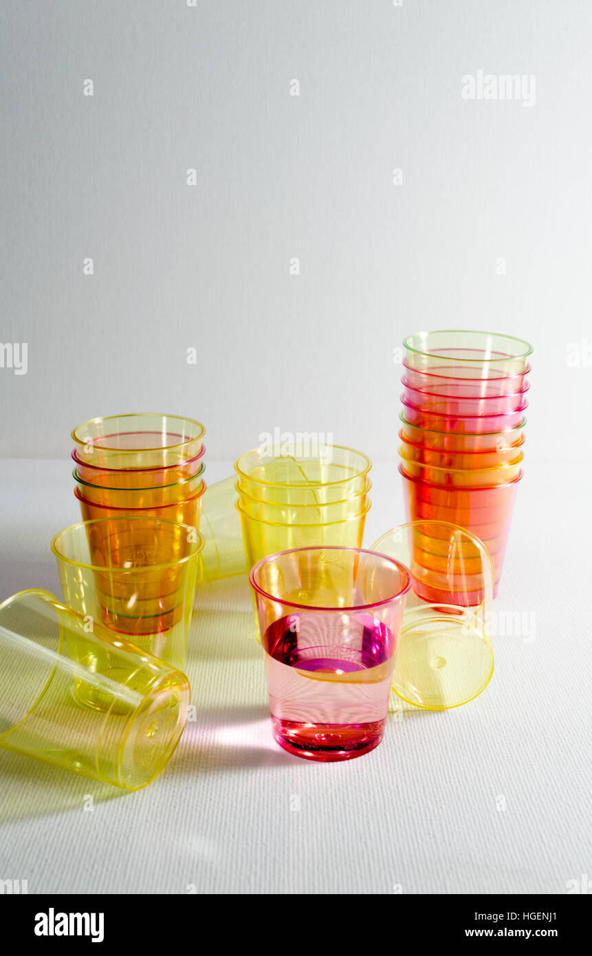 A Studio Photograph of Multicoloured Plastic 'Shot' Containers Stock ...