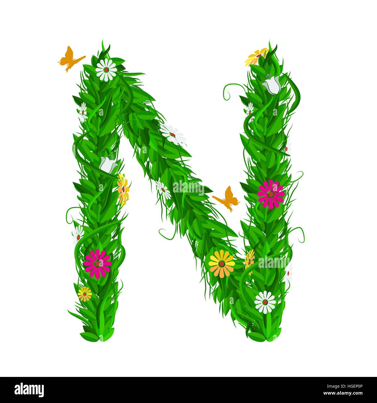 Letter n flowers Stock Vector Images - Alamy
