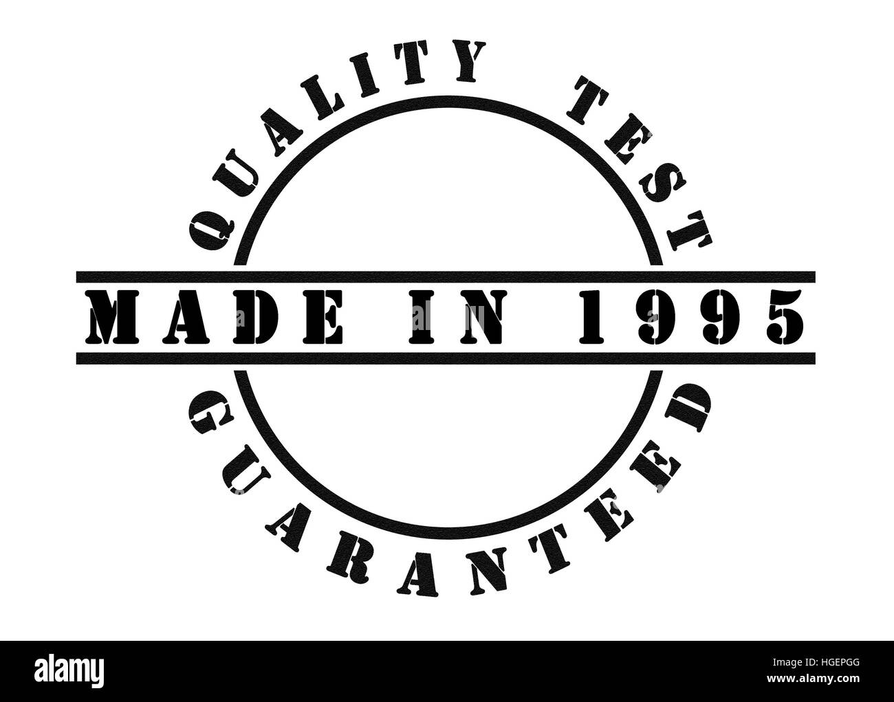 Made in 1995 - Written in black ink Stock Photo - Alamy