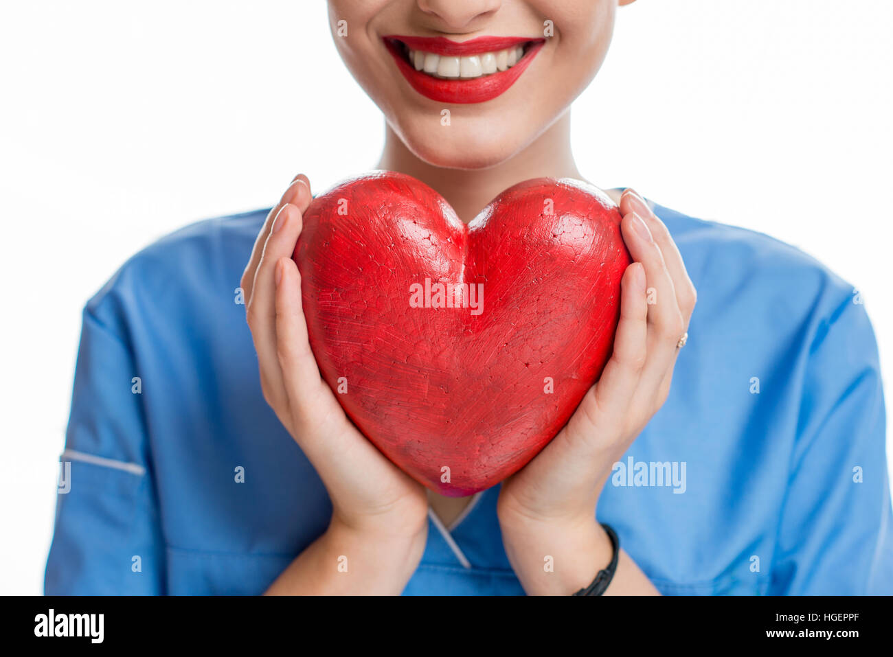 Cardiologist with heart shape Stock Photo - Alamy