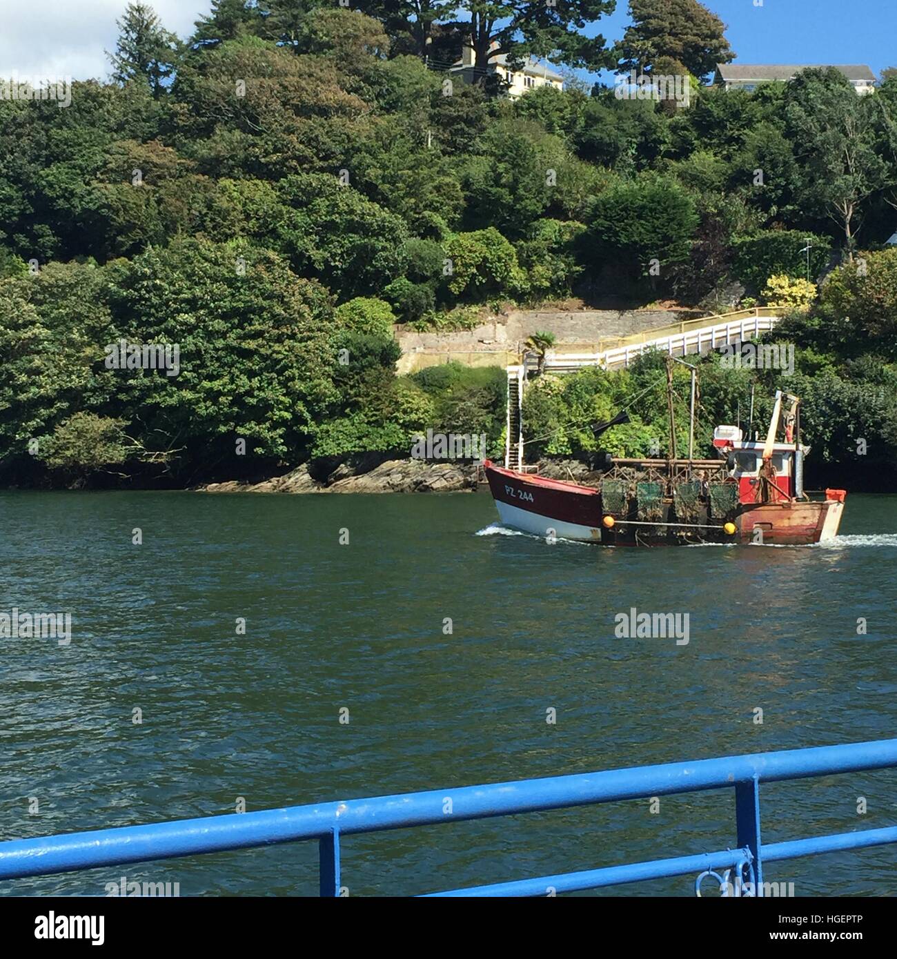 Fishing boat on the River Fowey Cornwall Stock Photo - Alamy