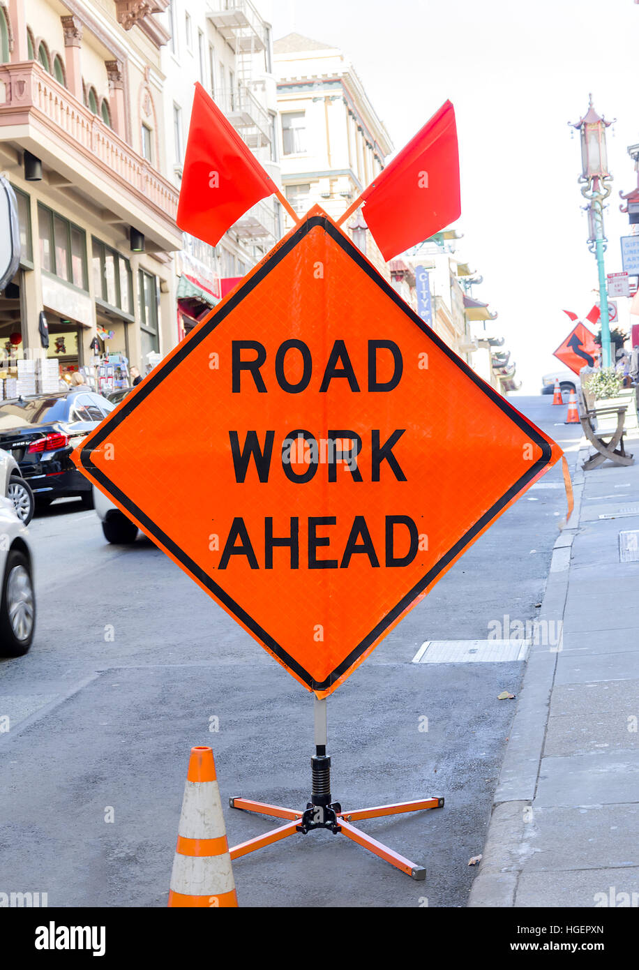 Orange warning sign hi-res stock photography and images - Alamy