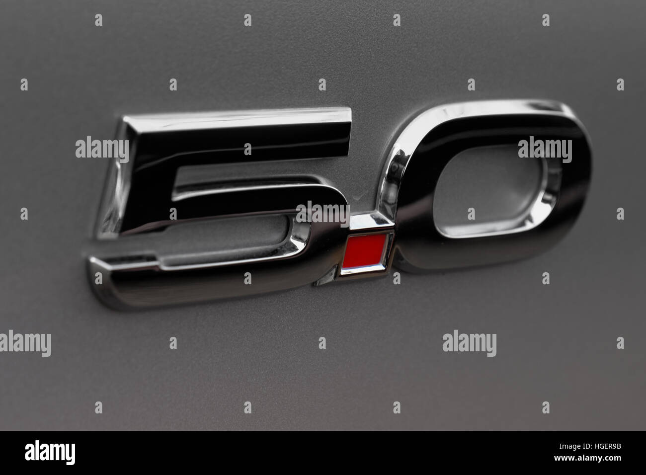 Mustang 5.0 fender badge Stock Photo - Alamy