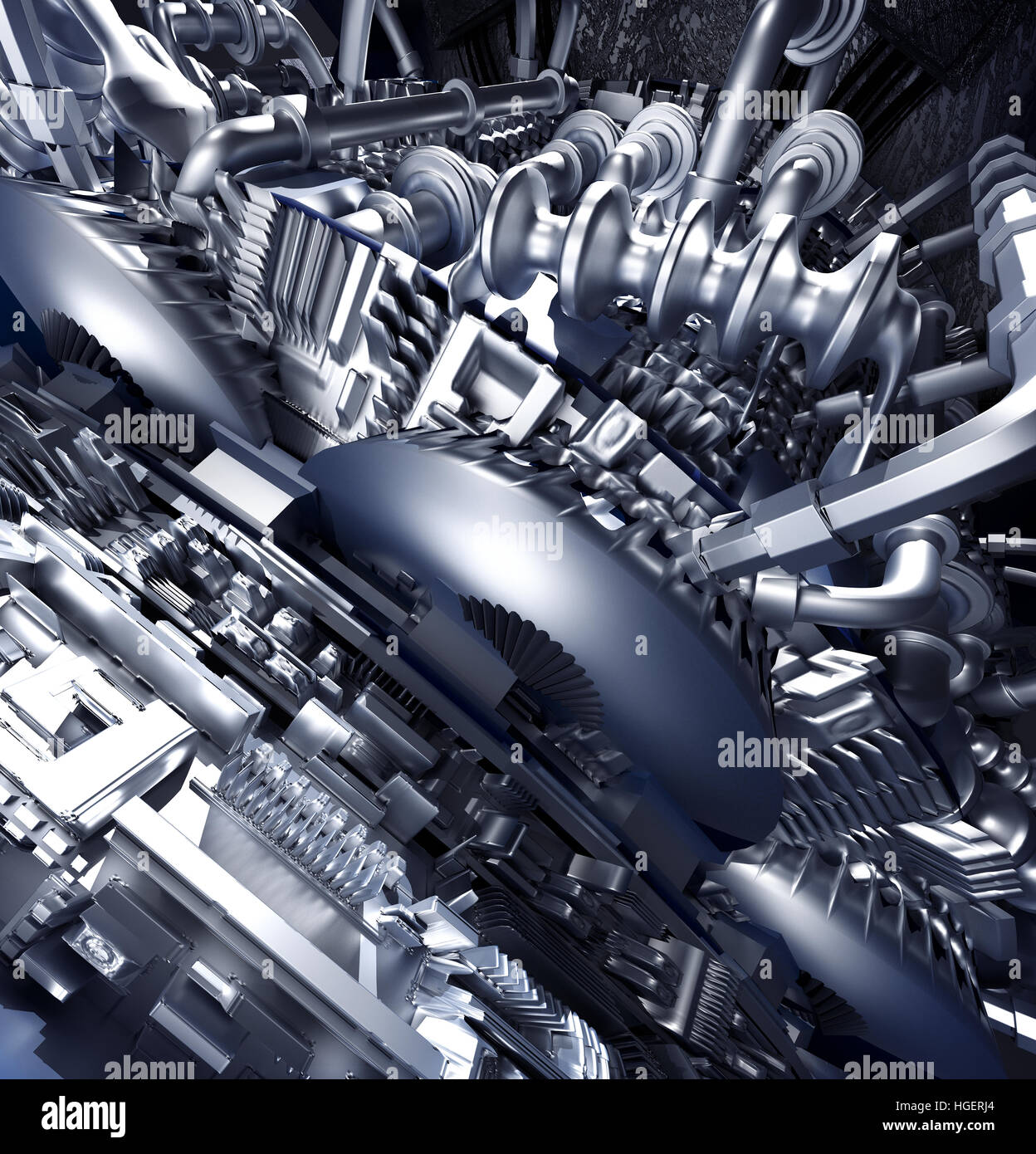 Abstract high-tech background from metal pipes technology cooling Stock ...