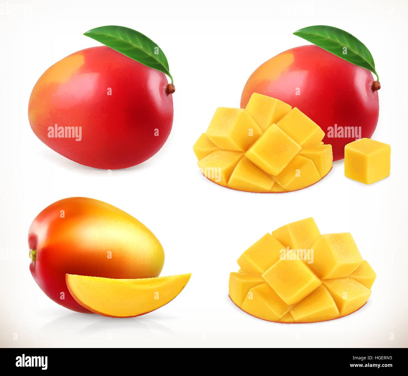 Mango set realistic isolated Stock Vector Images - Alamy