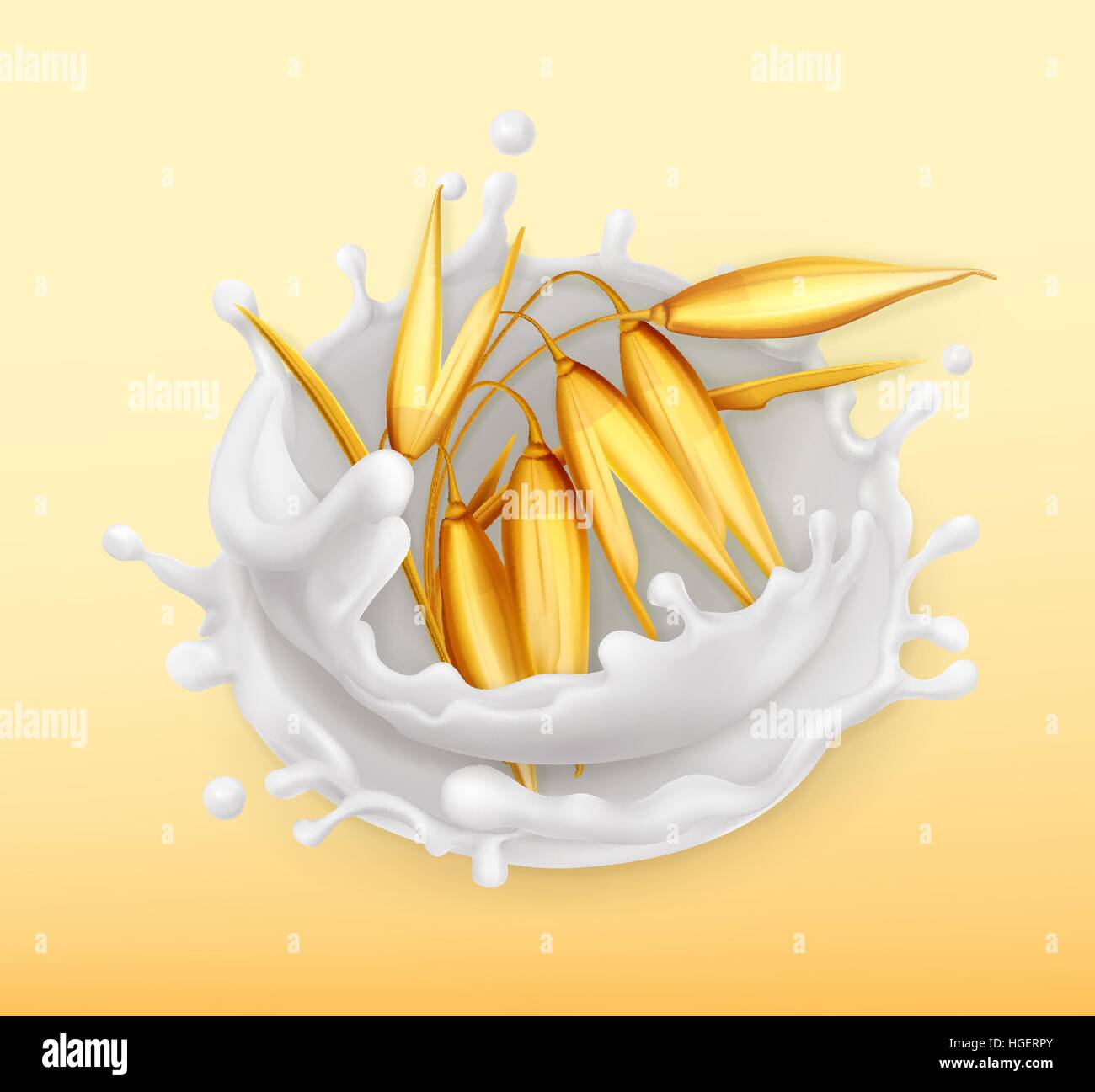 Oat and milk splash. Realistic illustration. 3d vector icon Stock ...