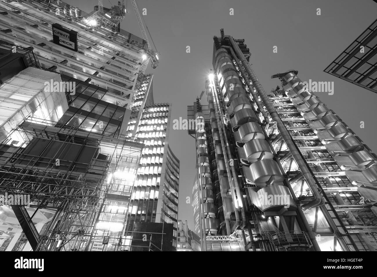Dramatic evening sky buildings Black and White Stock Photos & Images ...
