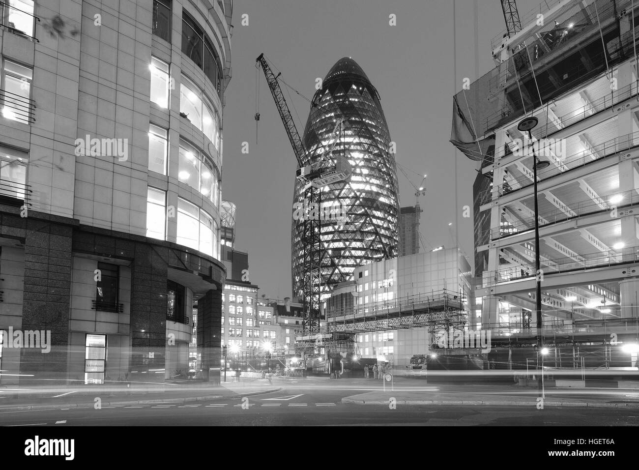 London Gherkin at night Stock Photo - Alamy