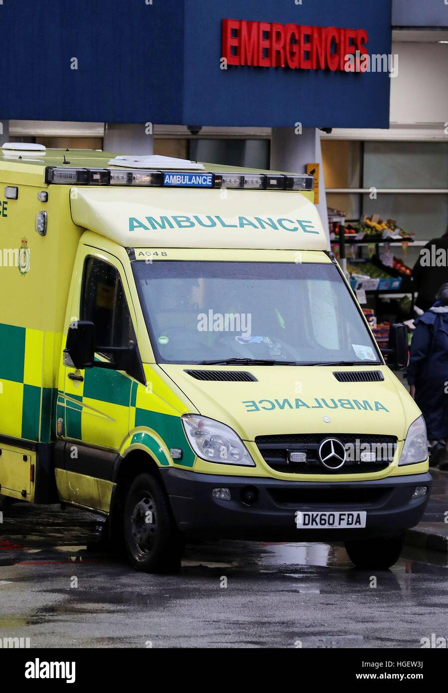 An ambulance outside the Accident and Emergency Department of the Royal ...