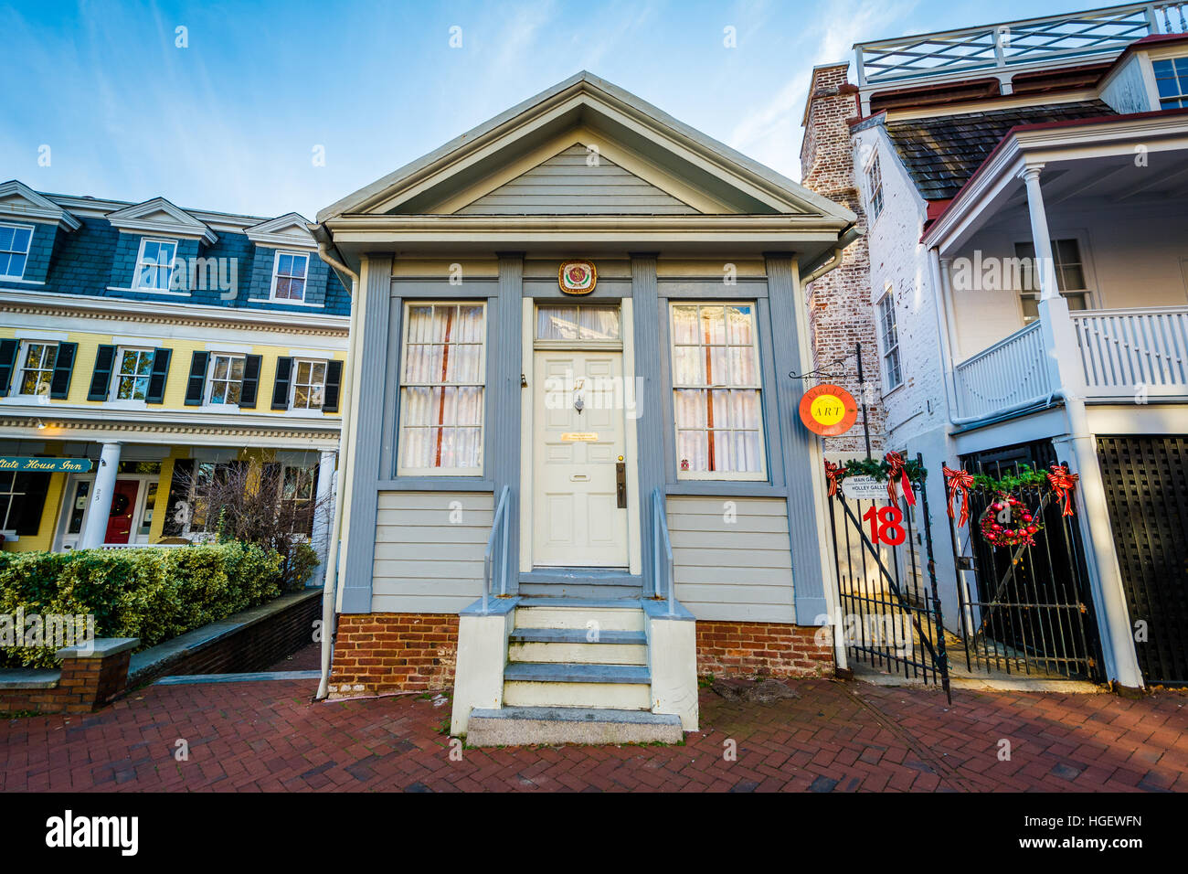 Small building along State Circle, in Annapolis, Maryland Stock Photo ...