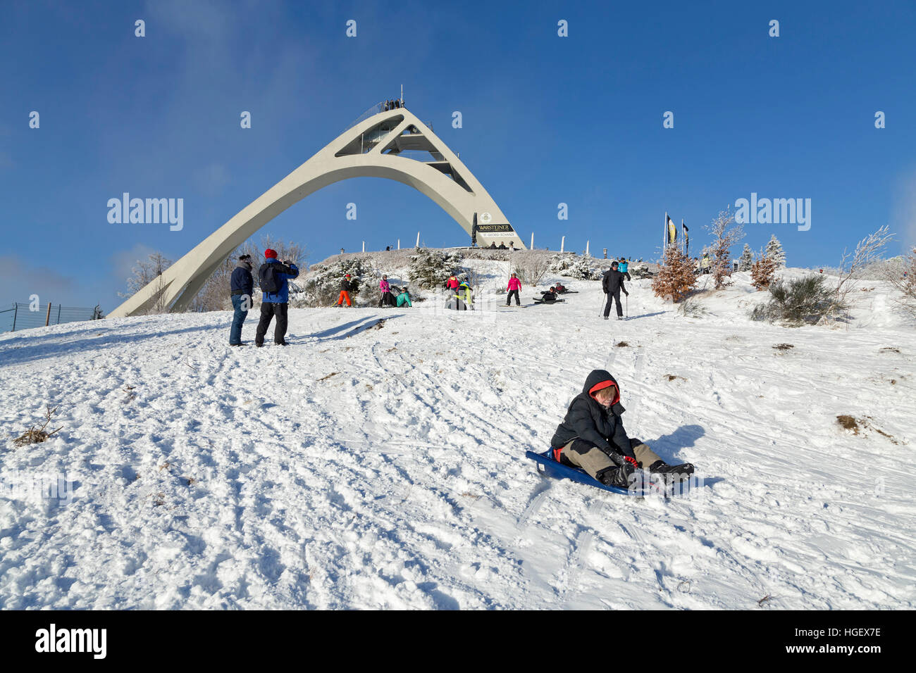 Snow sled jump hi-res stock photography and images - Alamy