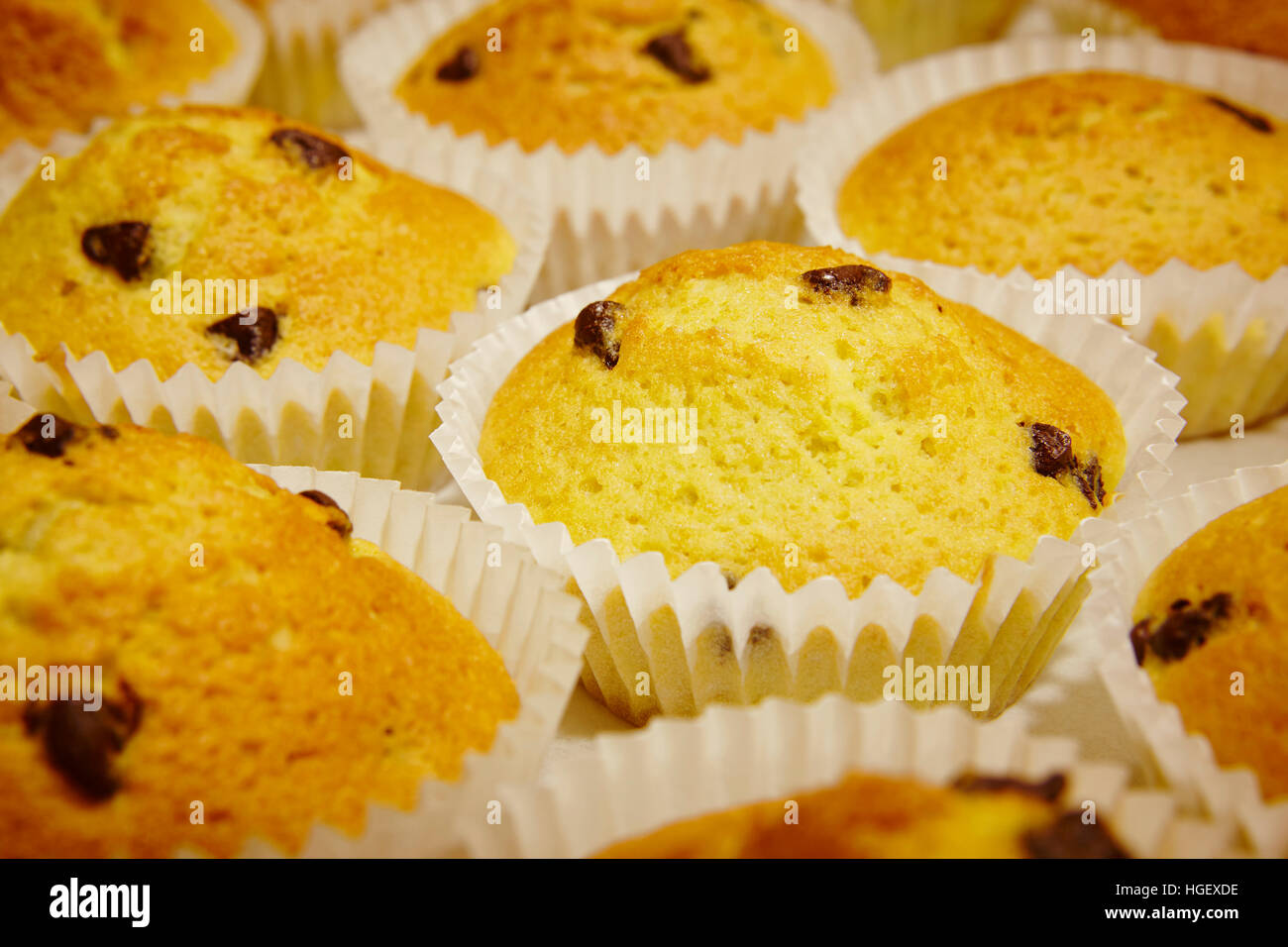 Cupcakes with chocolate in horizontal format. Cooking background Stock ...