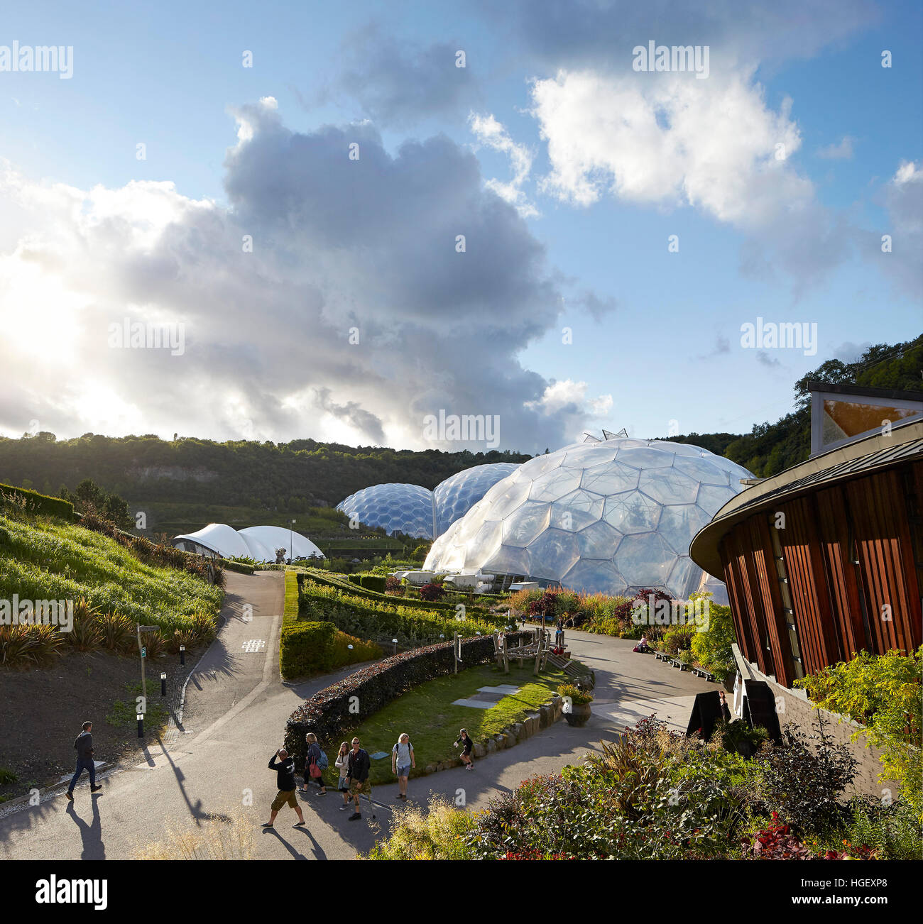 Approach and pathways of Eden Project. Eden Project, Bodelva, United ...