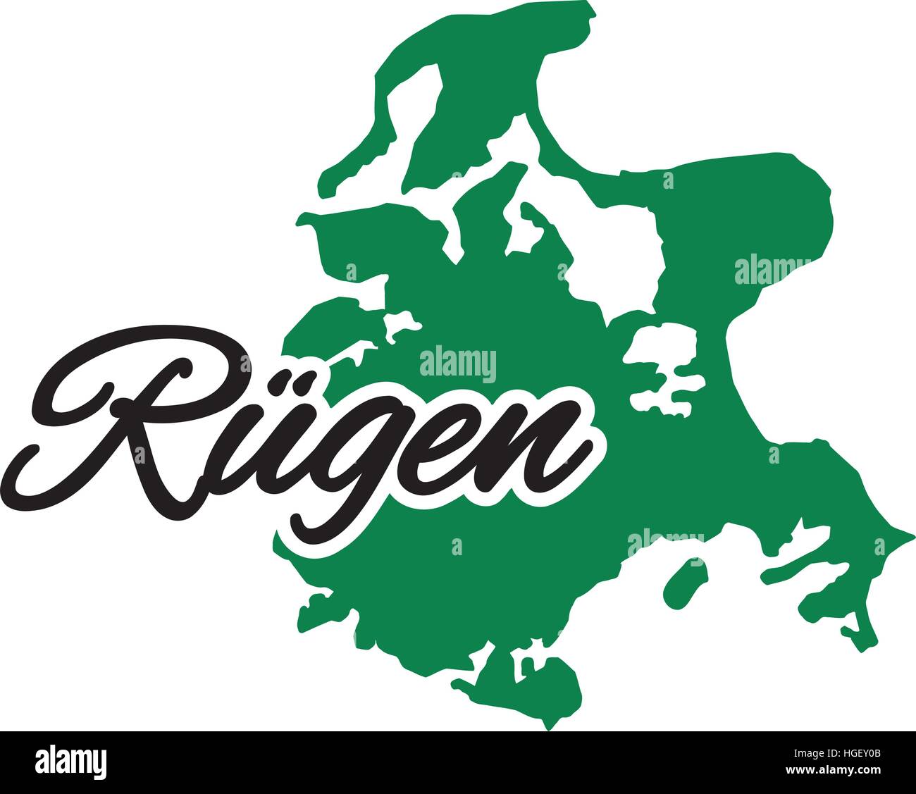 Ruegen map silhouette with word Stock Vector Image & Art - Alamy
