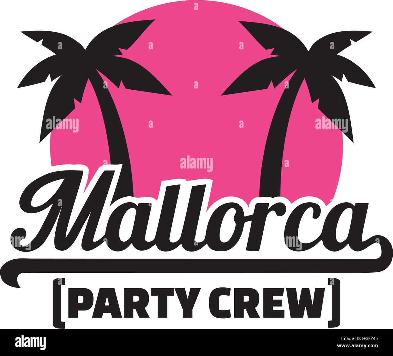Mallorca party crew with palms Stock Vector Image & Art - Alamy