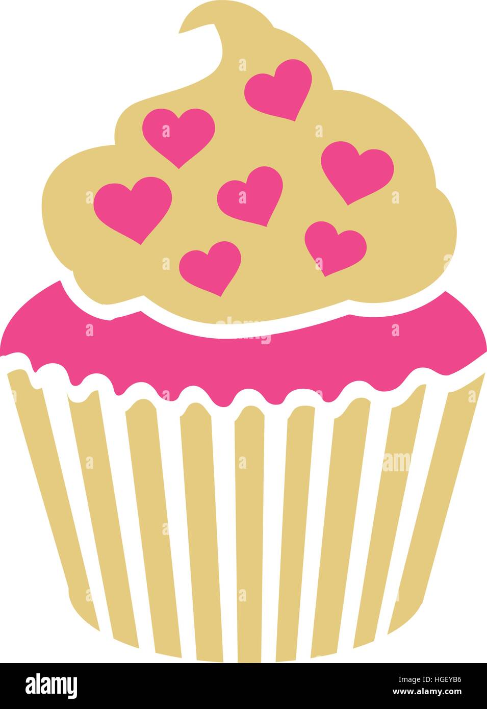 Cupcake pink candy hearts Stock Vector Images - Alamy