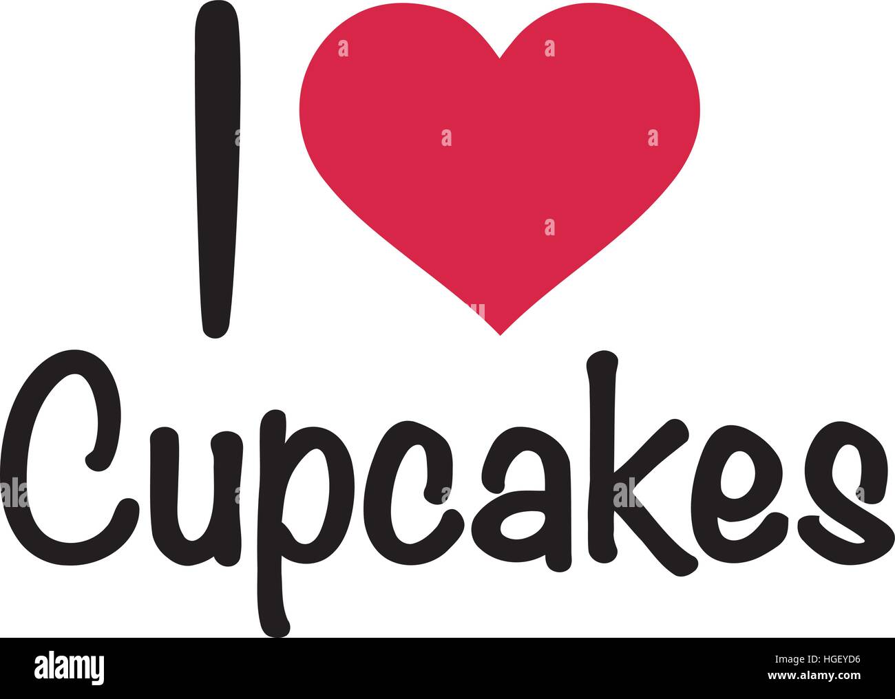 I love Cupcakes handwritten Stock Vector Image & Art - Alamy