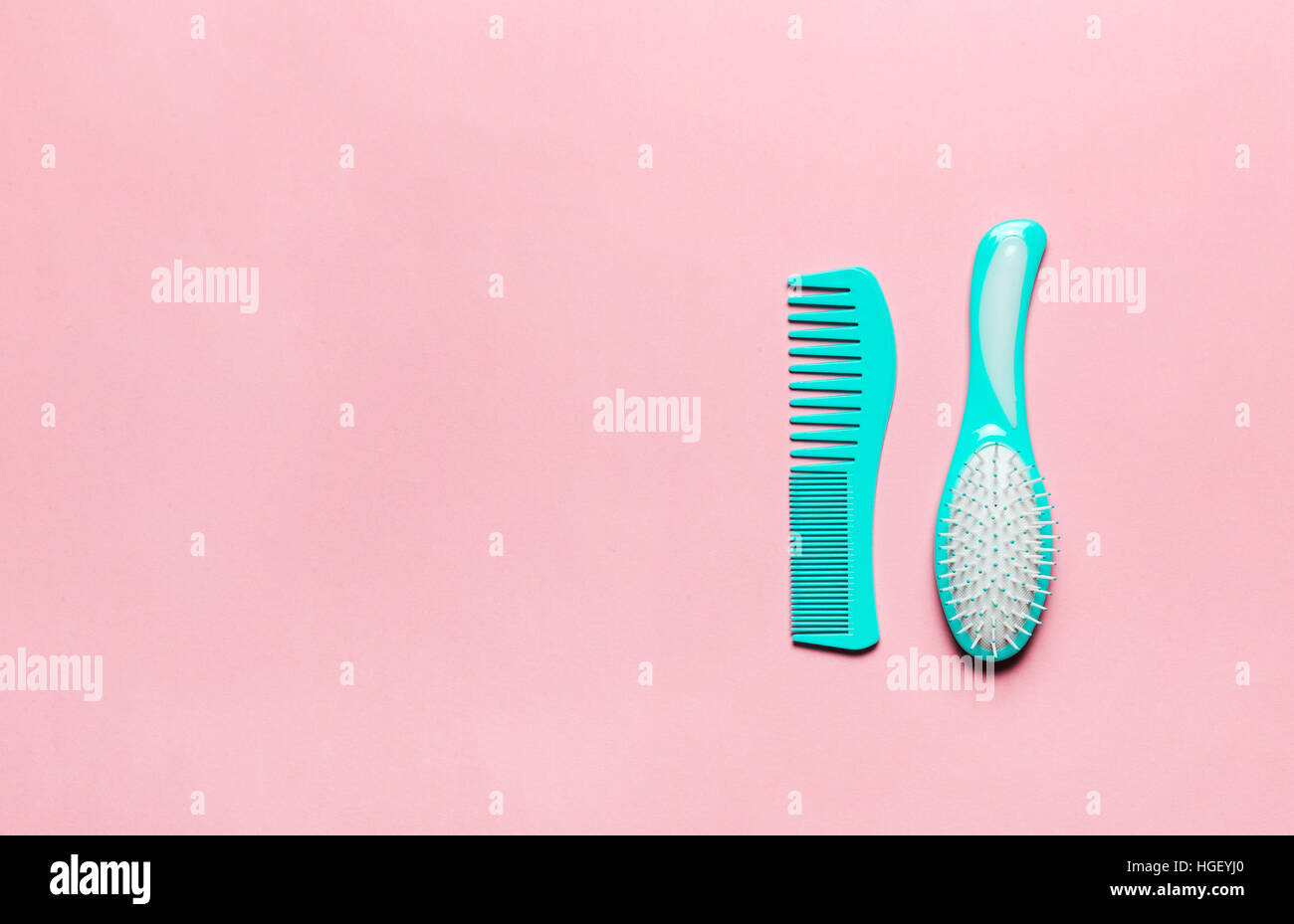 Two Turquoise hair comb crest brushes with handle for all types ...