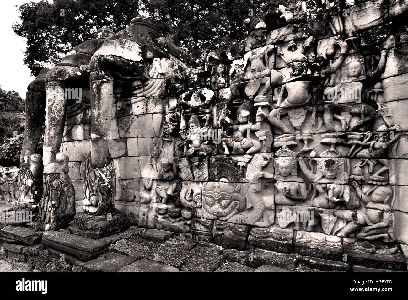 Terrace of the Elephants 300 meter long terrace wall adorned with ...