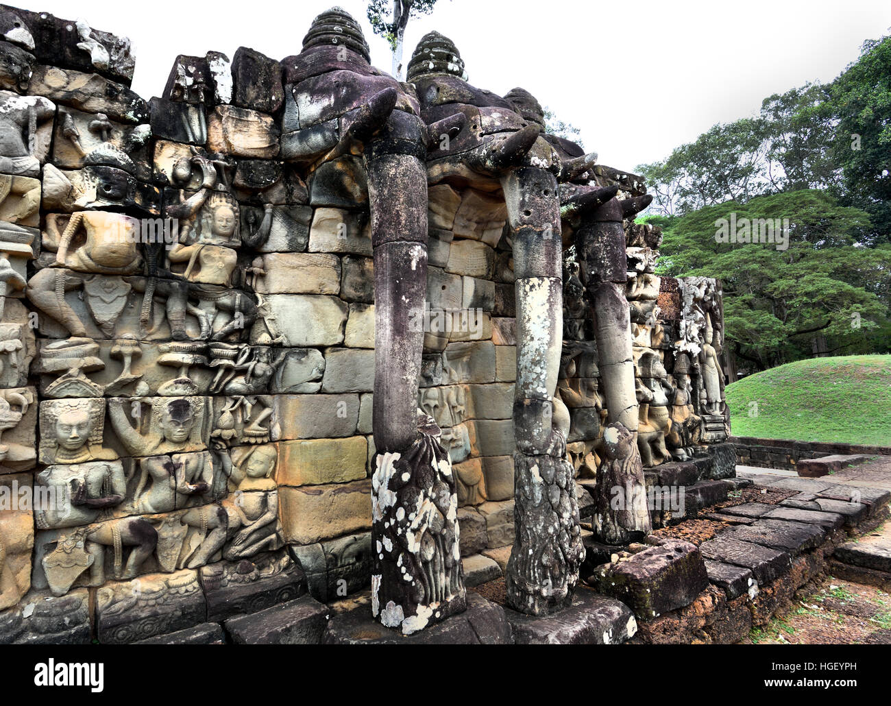 Terrace of the Elephants 300 meter long terrace wall adorned with ...